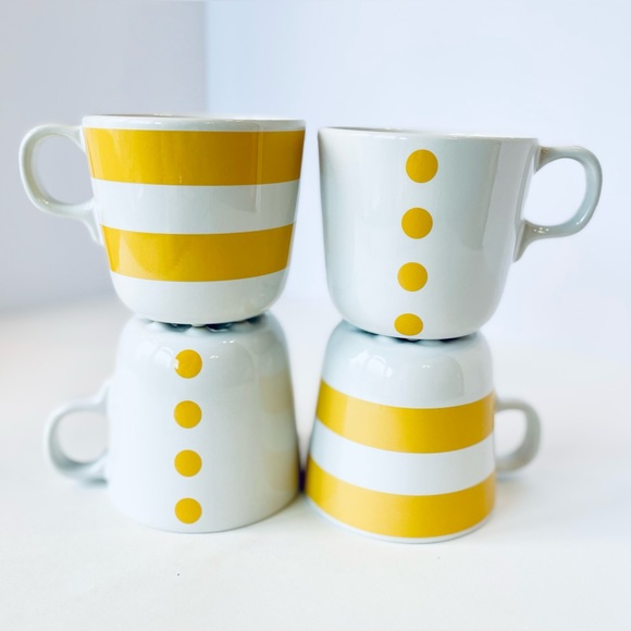 IKEA | Kitchen | Vintage Rare Ikea Mugs Set Of 4 Yellow And White ...